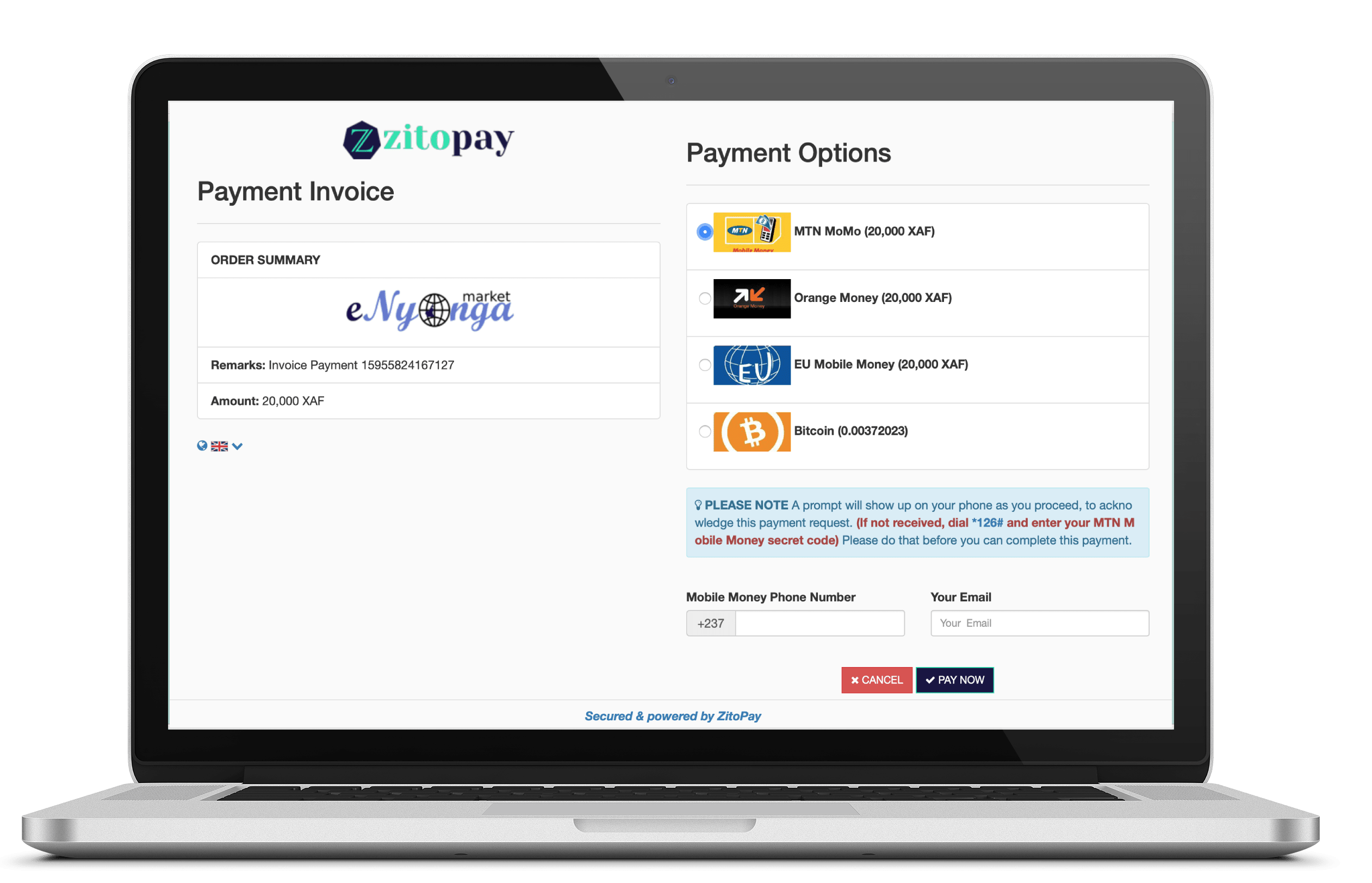 Zitopay - Formidable Online payment processing for Cameroon
